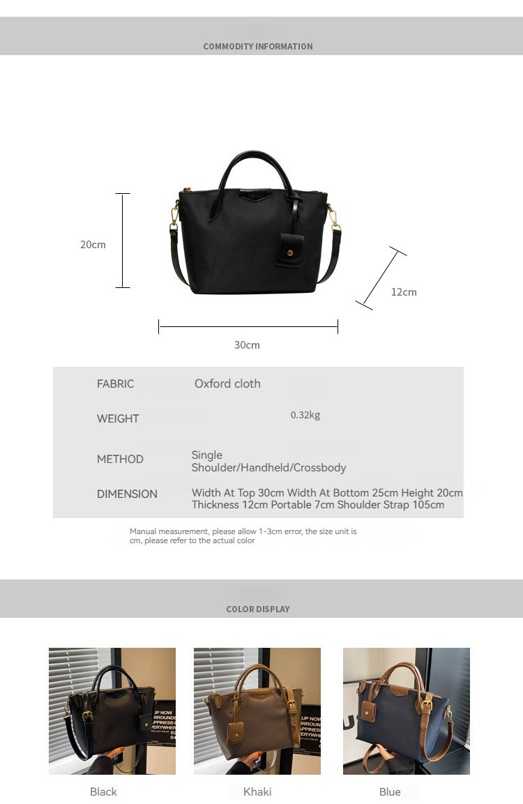 【BAGCO】Handbag Women Dumpling Bag Office Bag Sling Bag Nylon Oxford ...