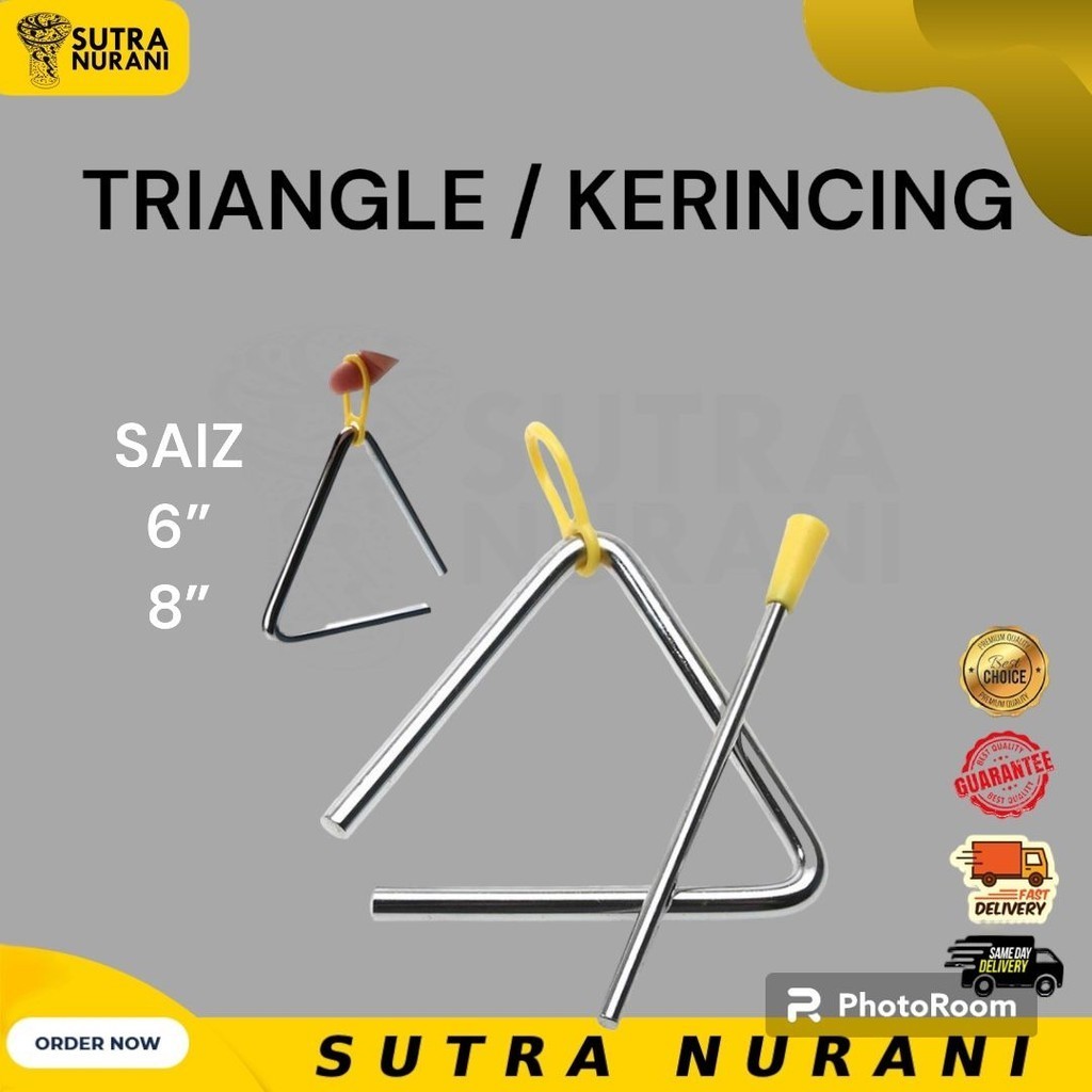 KERINCING / TRIANGLE 6" – ALAT MUZIK PERKUSI DENGAN PEMUKUL | Shopee ...