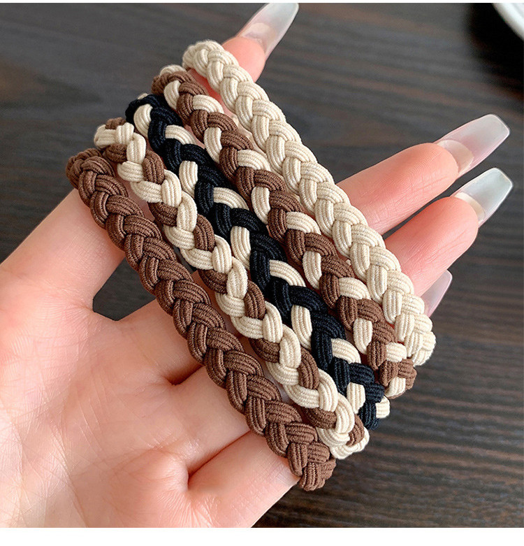 [5pcs]Milk Coffee Color Hair Rope Female Simple Temperament Rubber Band ...