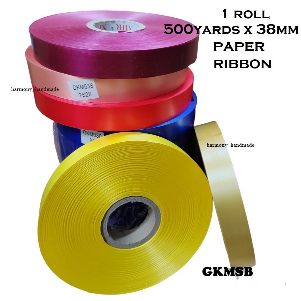 Plastic PP Ribbon 38mm x 500 yards (457.2meter) +- Ribbon big roll for ...