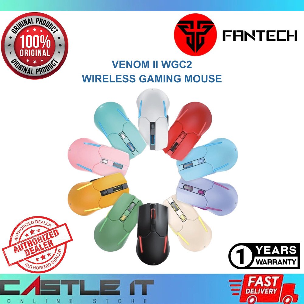 Fantech VENOM II WGC2 Black/White/Mint Edition Wireless Gaming Mouse 2 ...