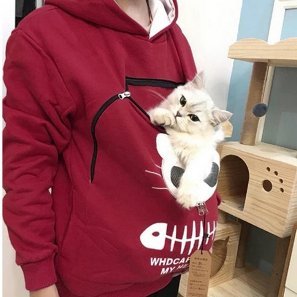 Ready Stock Sweatshirt Cat Lovers Hoodie Kangaroo Dog Pet Paw Pullovers ...