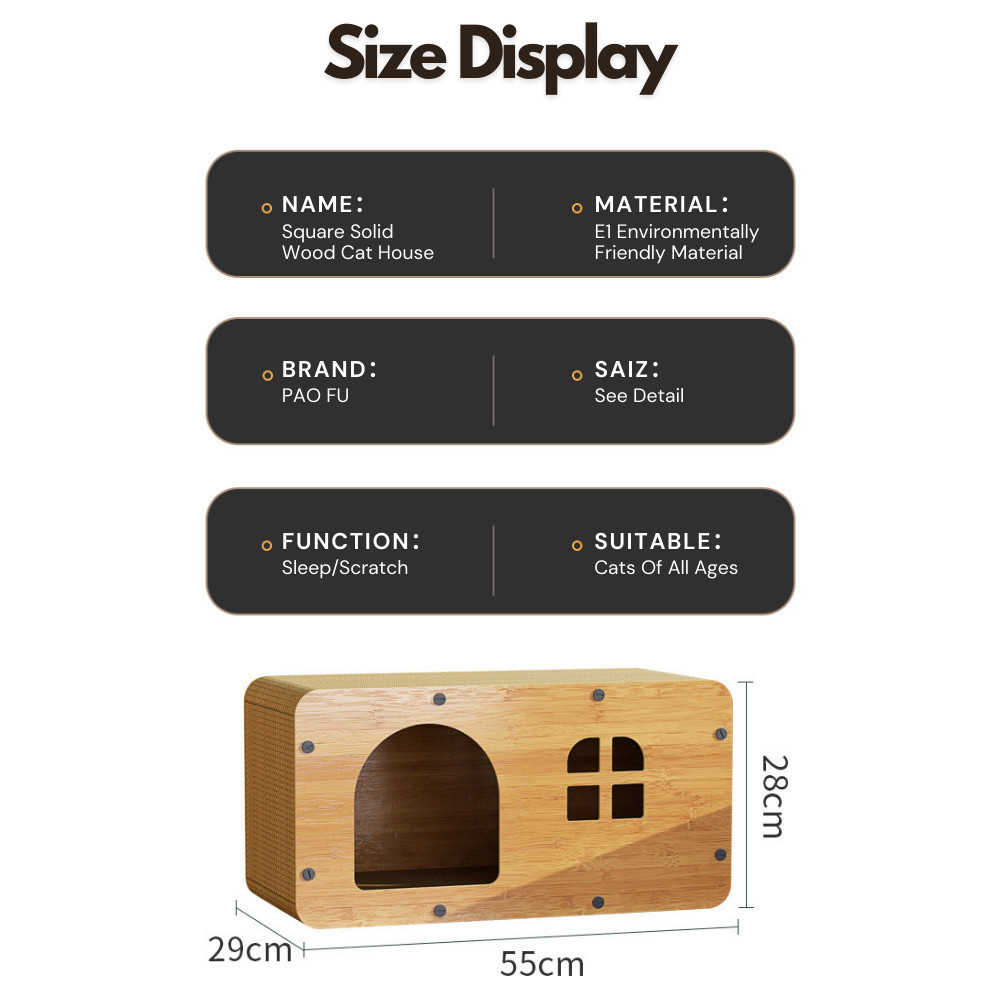 Cat Wood Box Lego Cat House Wooden House Wood Cage High Density ...