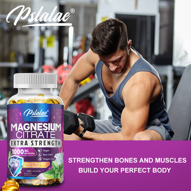 Pslalae Made in the USA - Magnesium Citrate Capsules - Supports muscle ...