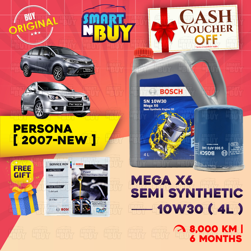 Bosch Engine Oil 10W30 Semi Synthetic Original Minyak Hitam Persona ...
