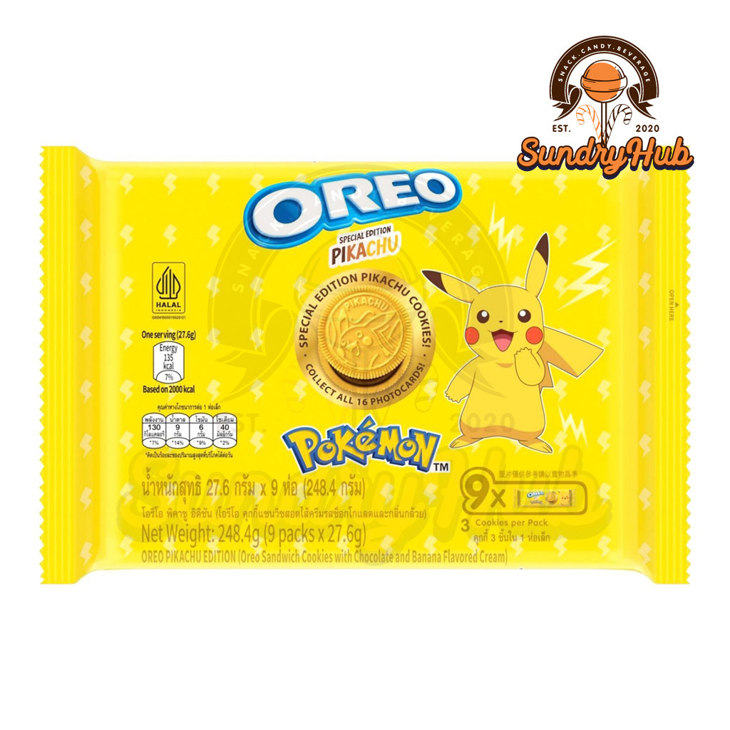 Oreo x Pokemon Sandwich Cookies Chocolate and Banana 248.4g | Shopee ...