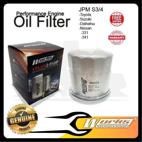 Works Engineering Performance Engine Oil Filter JPM3/4 Toyota Camry ...