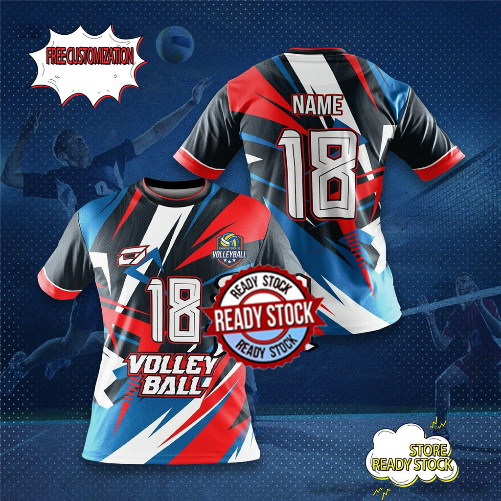 2024【Free Custom Name & Number】Volleyball JERSEY FULLY SUBLIMATED TSHIRT Volleyball Jersey ...