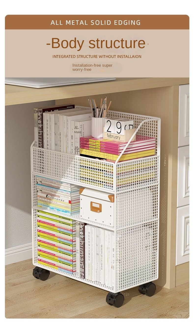 Shelves under the table movable small bookshelves deskside storage ...