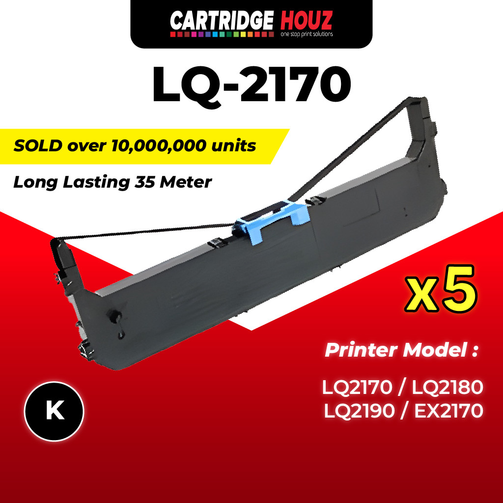 5 units Compatible Epson LQ-2170 / 2180 / 2190 ribbon For EPSON FX 2170 ...
