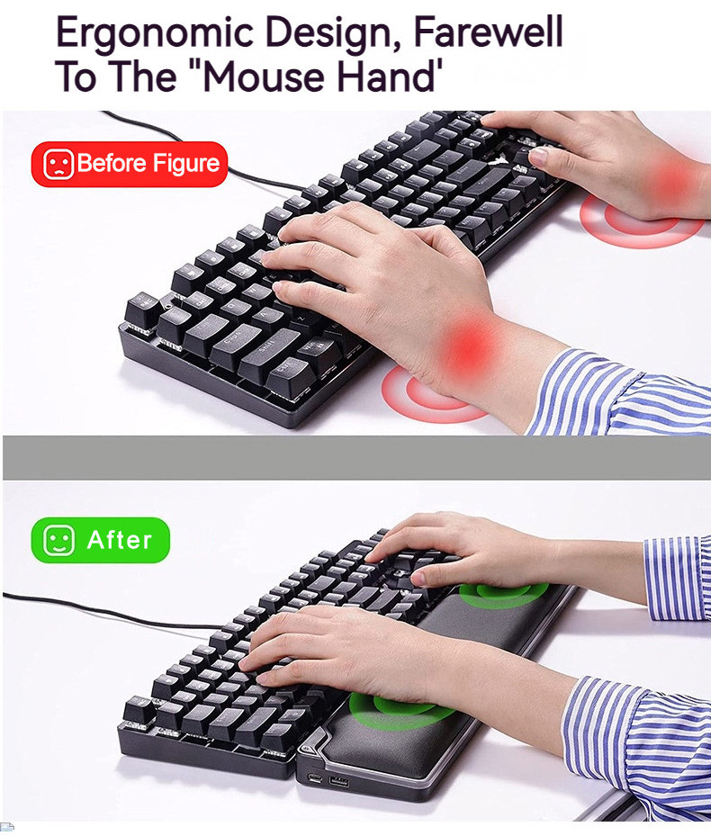 RGB Keyboard Wrist Rest New Luminous Wristband Mechanical Keyboard ...