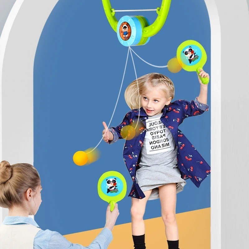 Kids Indoor -Sports Game Ping Pong Hanging Table Tennis Self Trainer ...