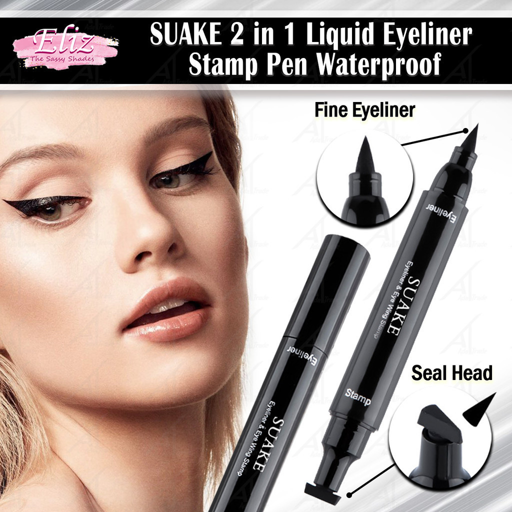 Suake 2 in 1 Waterproof Eyeliner Stamp Pen | Shopee Malaysia
