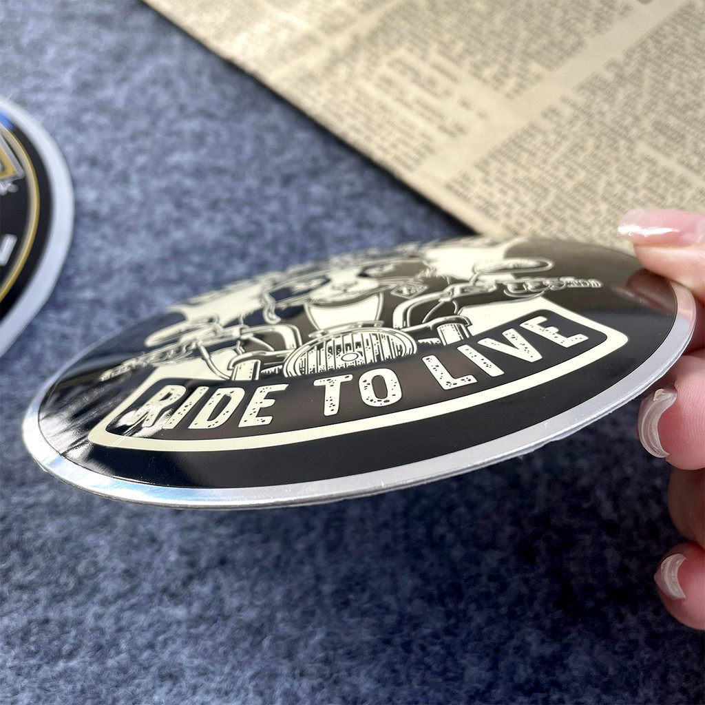 3D Cat Rider Motorcycle Sticker TR300 Metal Label Clutch Cover Sticker ...