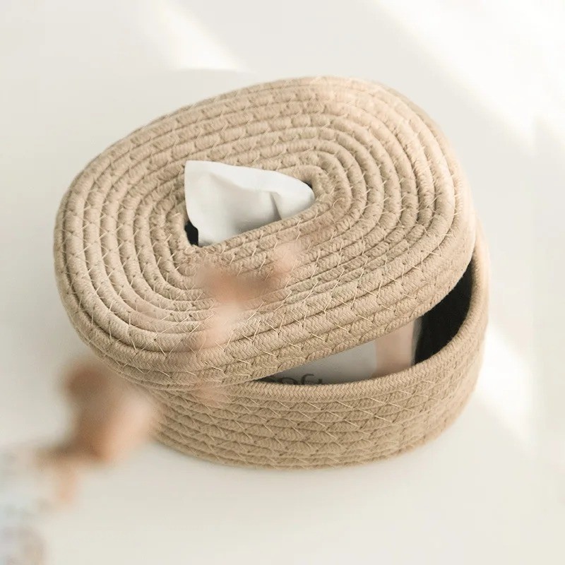 Minimalist Ins Tissue Holder Tissue Box Cotton Rope Woven Tissue Woven ...