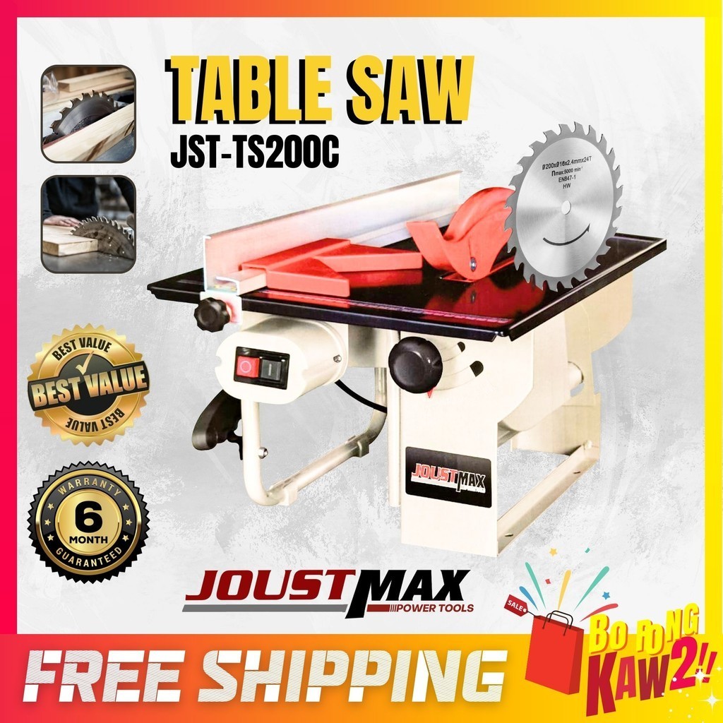 JOUSTMAX JST-TS200C Table Saw Electric Wood Working Machine Power ...