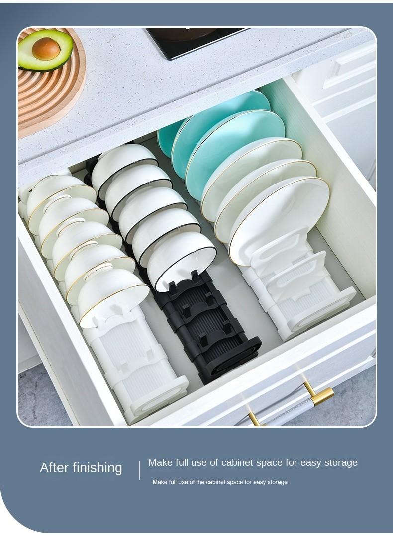 Dish Rack Cabinet Built-in Dish Storage Rack Kitchen Drawer Tableware ...