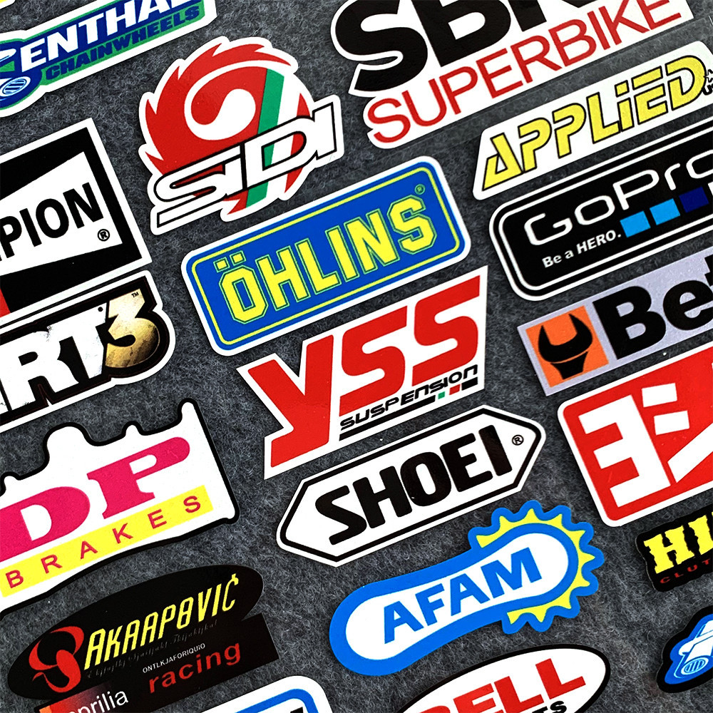 Motorcycle Reflectived Sticker Brand LOGO Racing Helmet Decal Vinyl ...