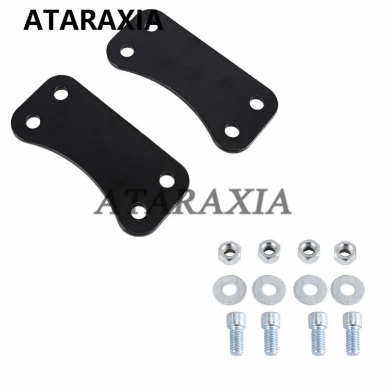 Black Motorcycle Front Fender Riser Lift Brackets for 21" Wheel Upgrade ...