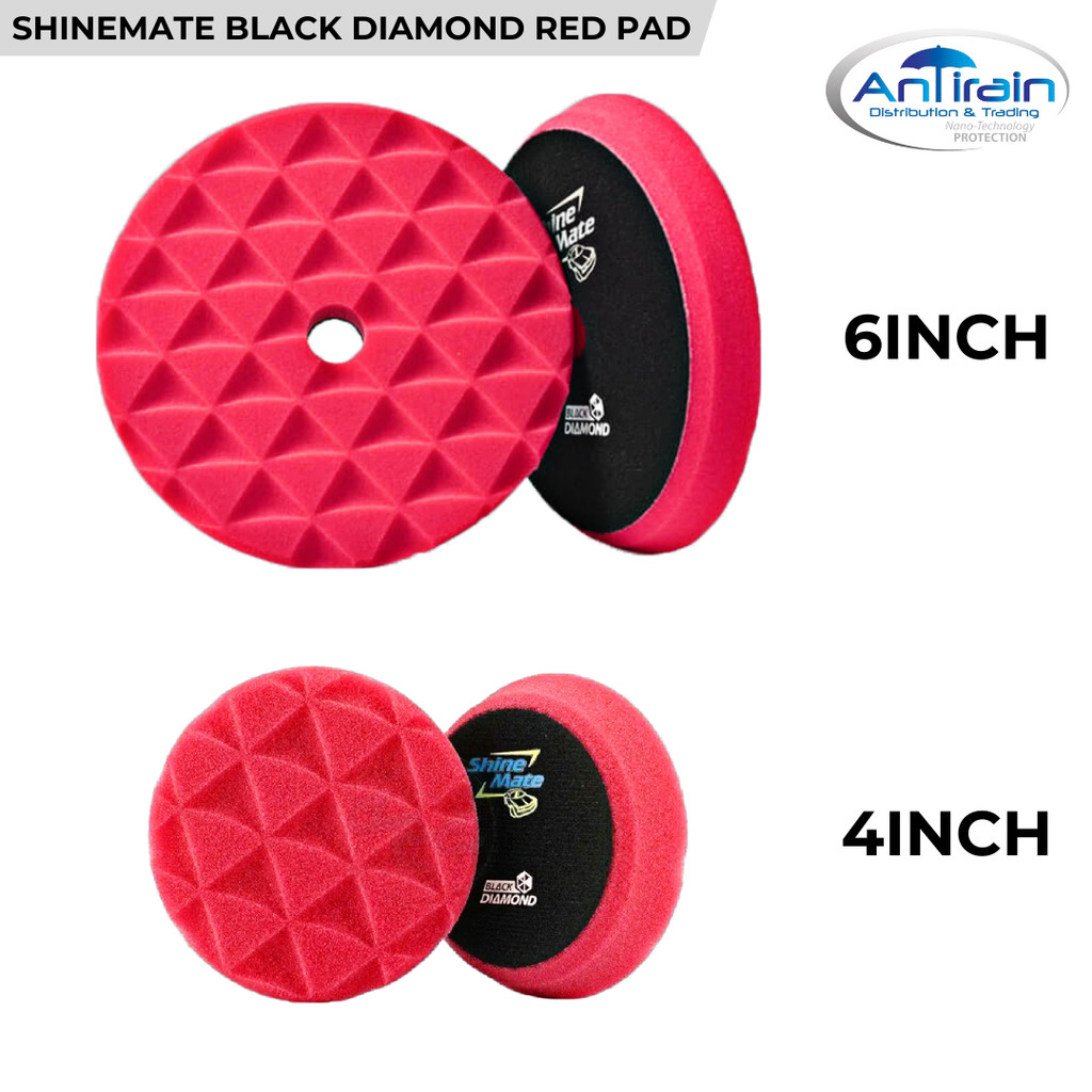 SHINEMATE BLACK DIAMOND RED PAD (4INCH/6INCH) (SPONGE FINISHING ...