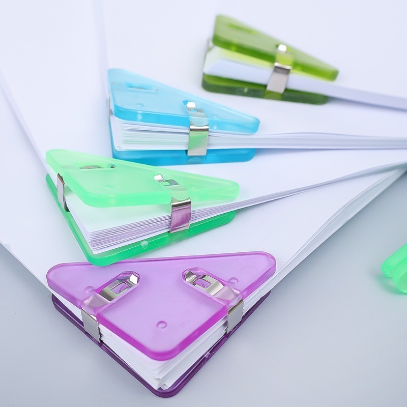 Translucence Colorful Plastic Triangle Clip Documents Corner Storage ...