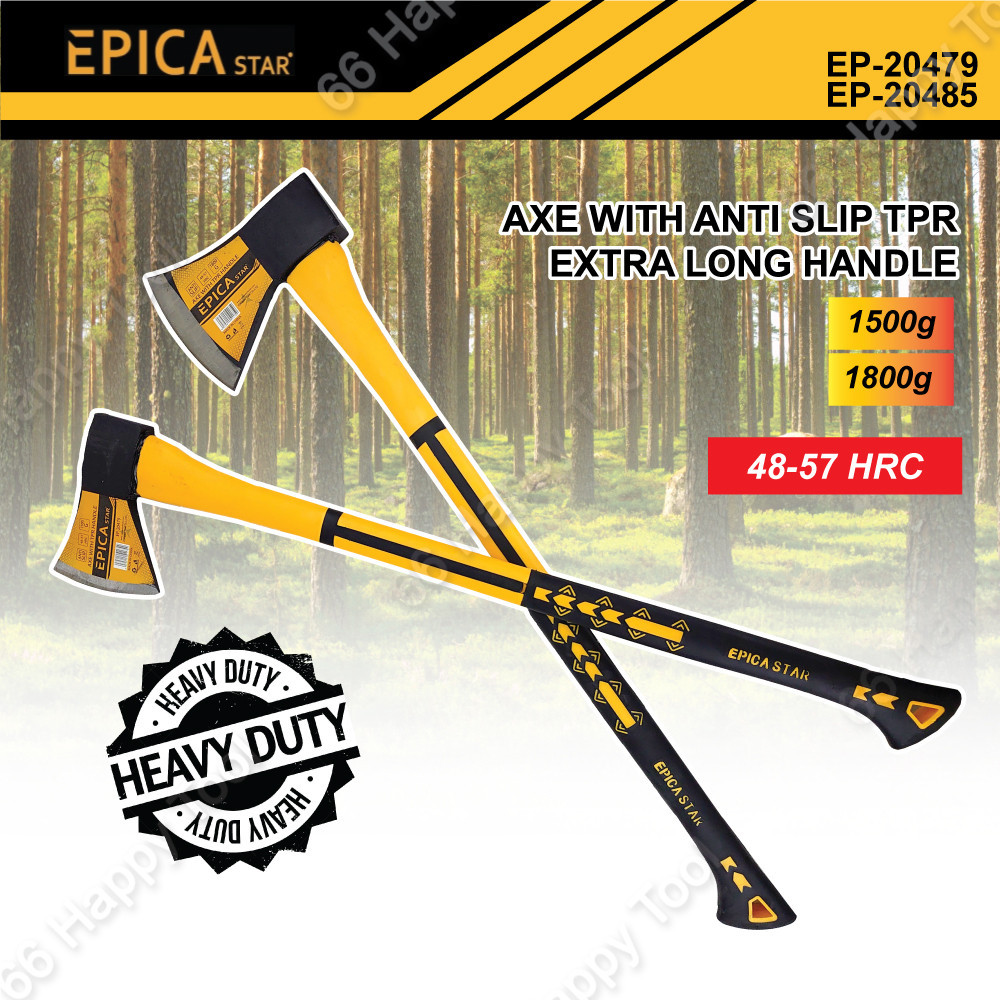 EPICA STAR Axe With Anti Slip TPR Extra Long Handle 1500G/1800G Heavy ...