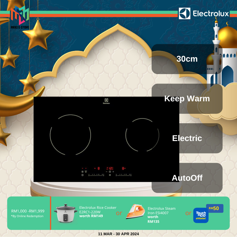 Electrolux EHC7240BA 70cm UltimateTaste 300 Built-in Radiant Hob With 2 ...