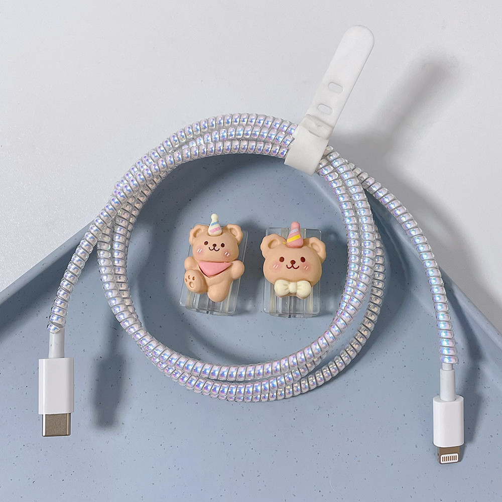 Cute Winnie Bear Cable Winder Protector Compatible for USB Charger ...