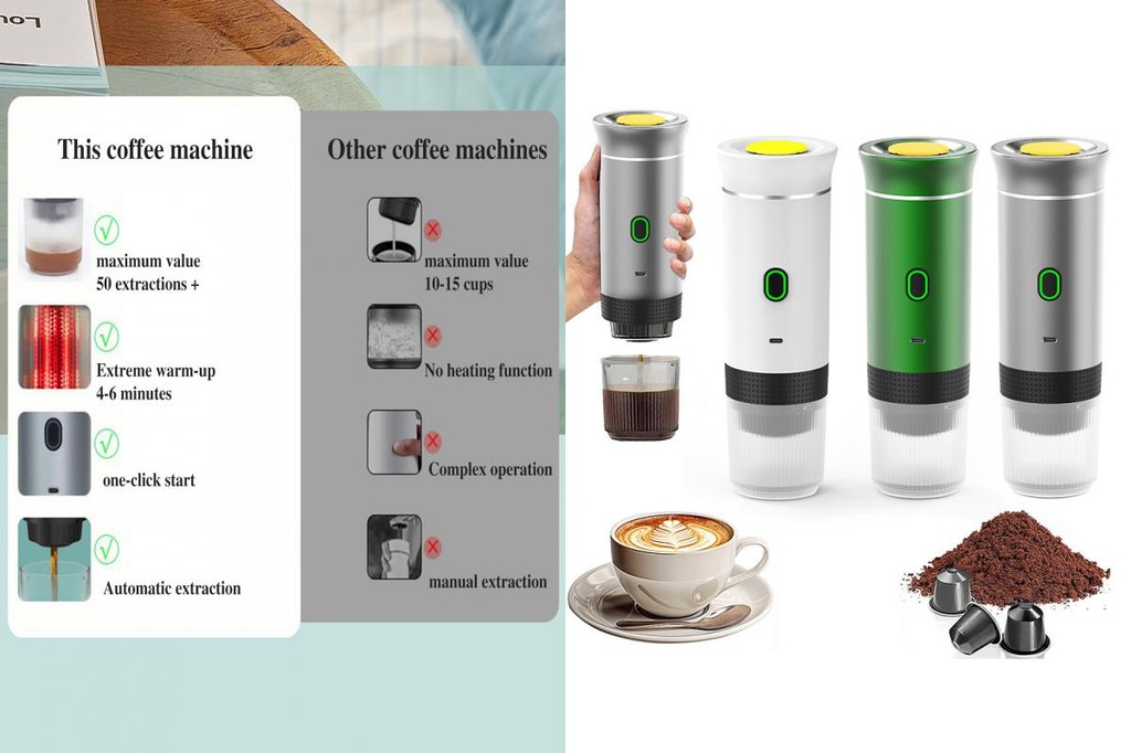 {doverywell} Portable Capsule Coffee Machine On-the-go Espresso Machine ...