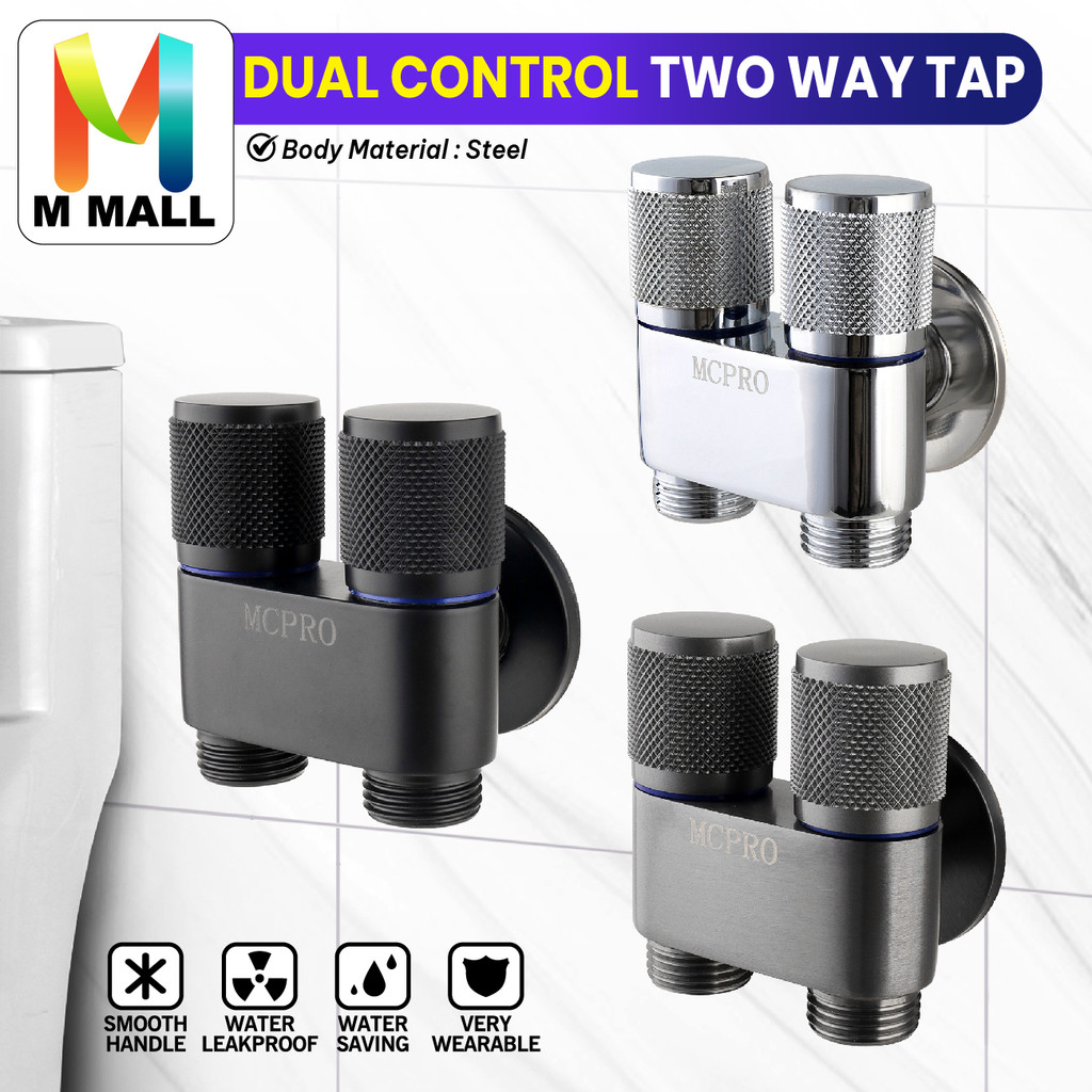 MCPRO Faucet Dual Control Two Way Stop Angle Valve Washing Machine for ...