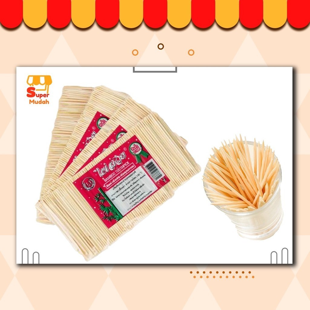 Floss Pergigian Buluh Buluh Pakai Restoran Rumah Tangga Pencungkil Gigi ...