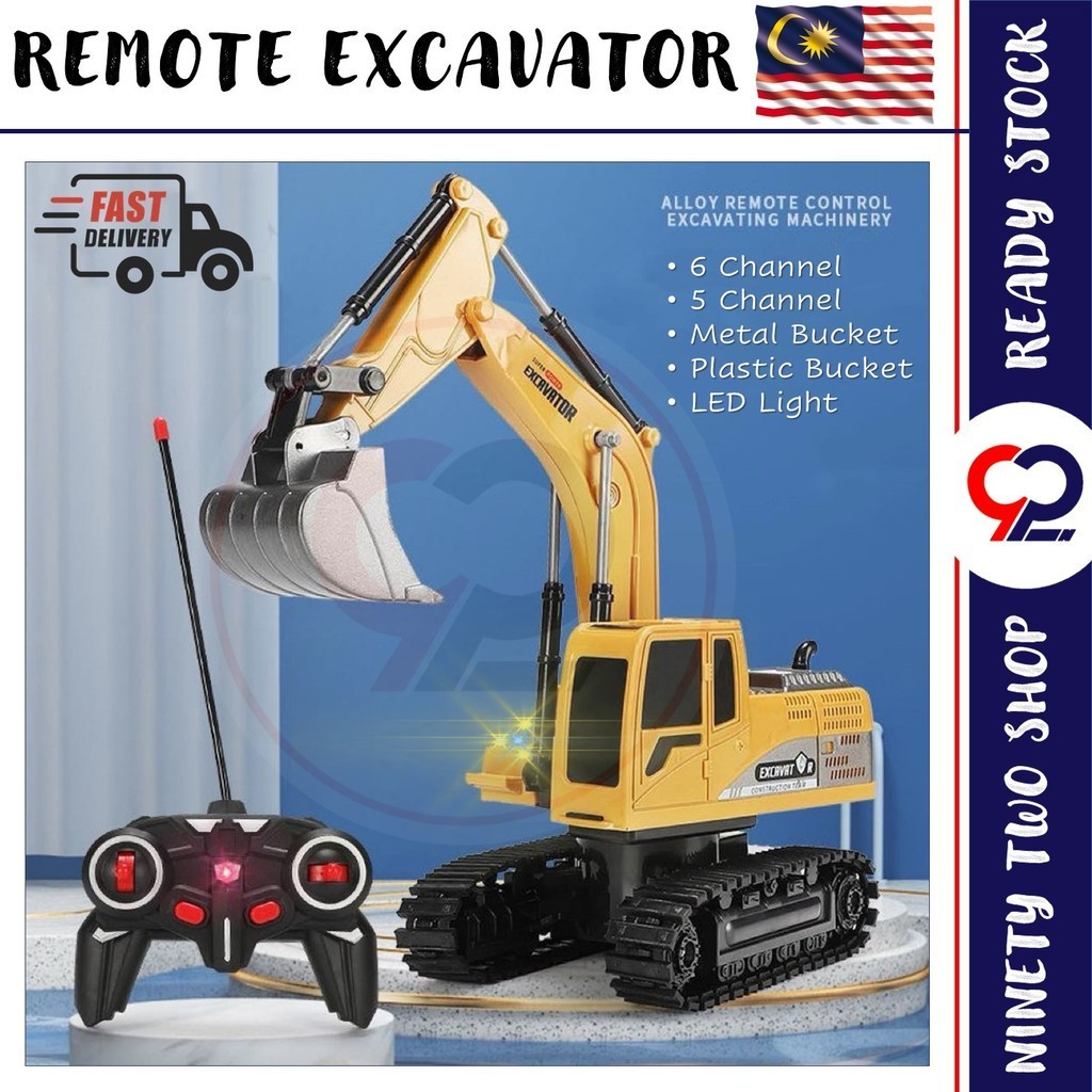 Remote Control Excavator 6 Channel Alloy Bucket Remote Control ...