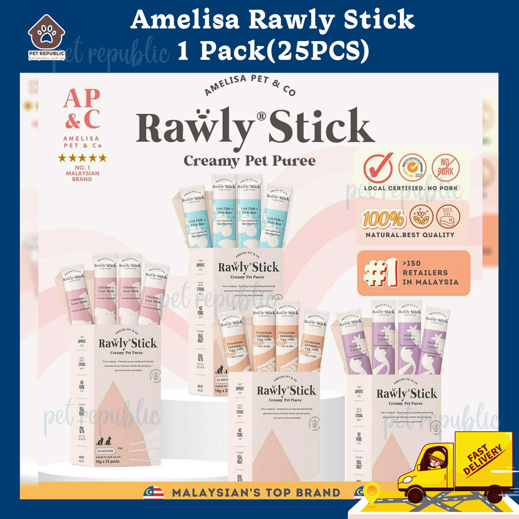 Amelisa Pet&Co Rawly 1 Pack Stick for Dog/ Cat 16g 猫狗通用生肉营养puree 1盒 ...
