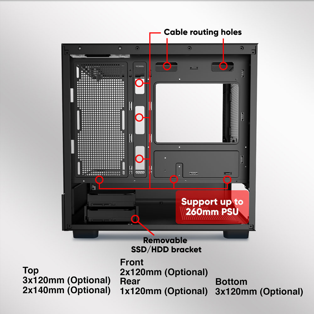 Armaggeddon Aquaron Duplex PRO MATX Dual Chamber PC Case with Tempered ...