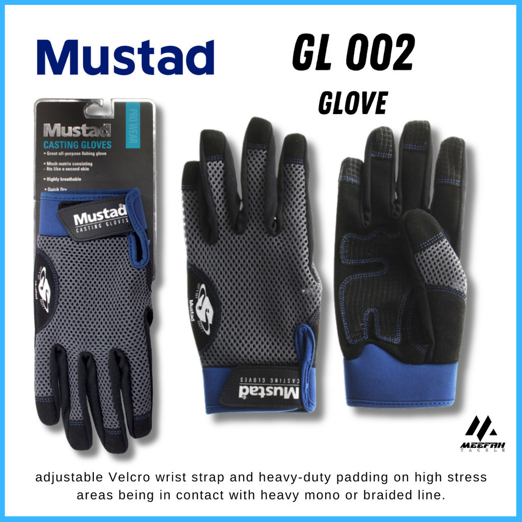 Mustad Casting GL002 Full Finger Glove / GL004 Half Finger Glove Outdoor Fishing Apparel ...