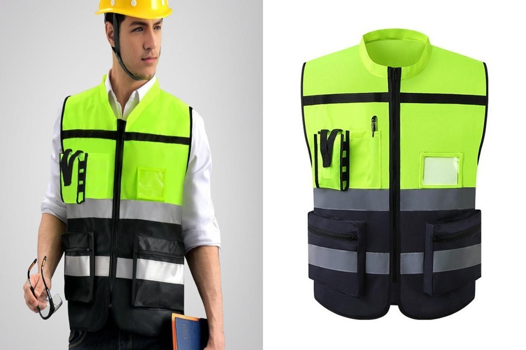 RR Reflective Vest with Zippers Reflective Vest with Multi-purpose ...