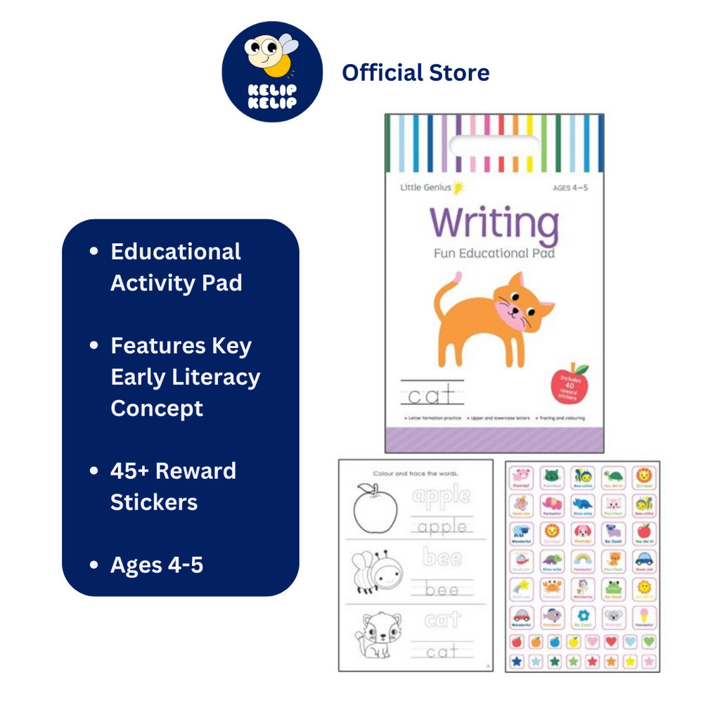 Little Genius Writing Fun Educational Book Pad With Stickers For Kids ...
