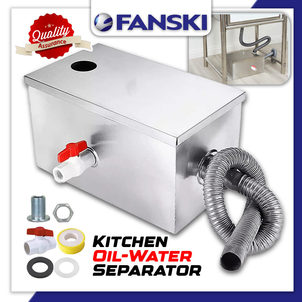 Stainless Steel Grease Trap Kitchen Oil Filter Perangkap Minyak Oil ...