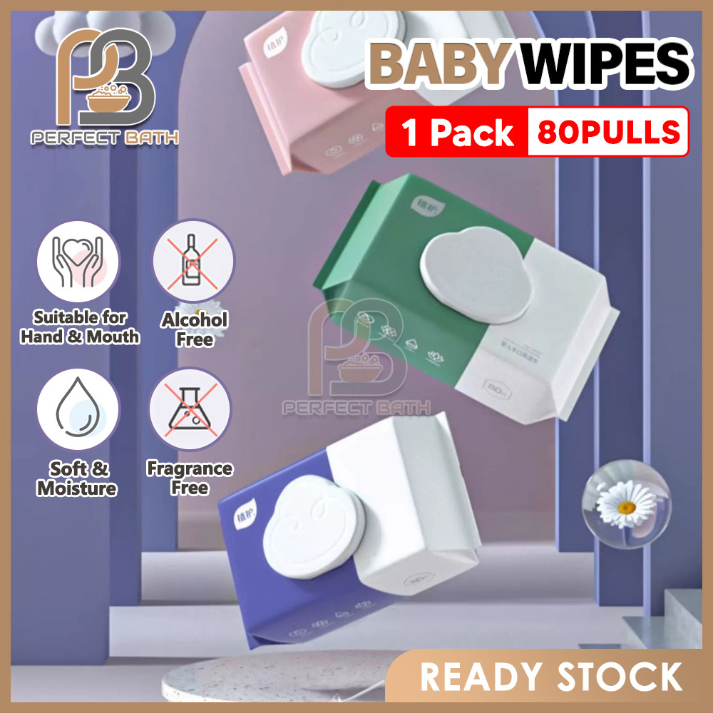 [80 PULL] Perfect Bath Baby Wipes Wet Tissue Alcohol Free Tisu Basah ...