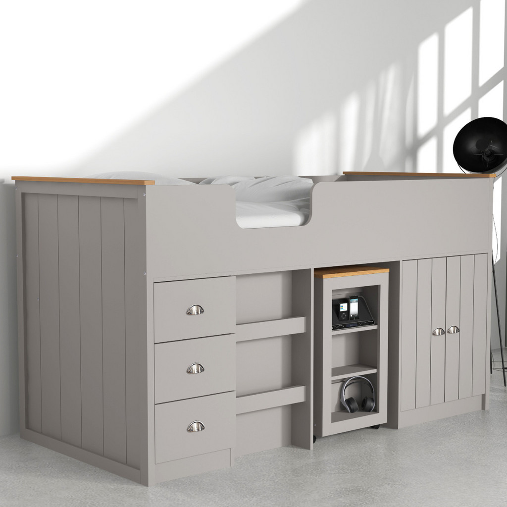 Synergy House Lexington Mid Sleeper Bunk Bed With Desk & Storage ...