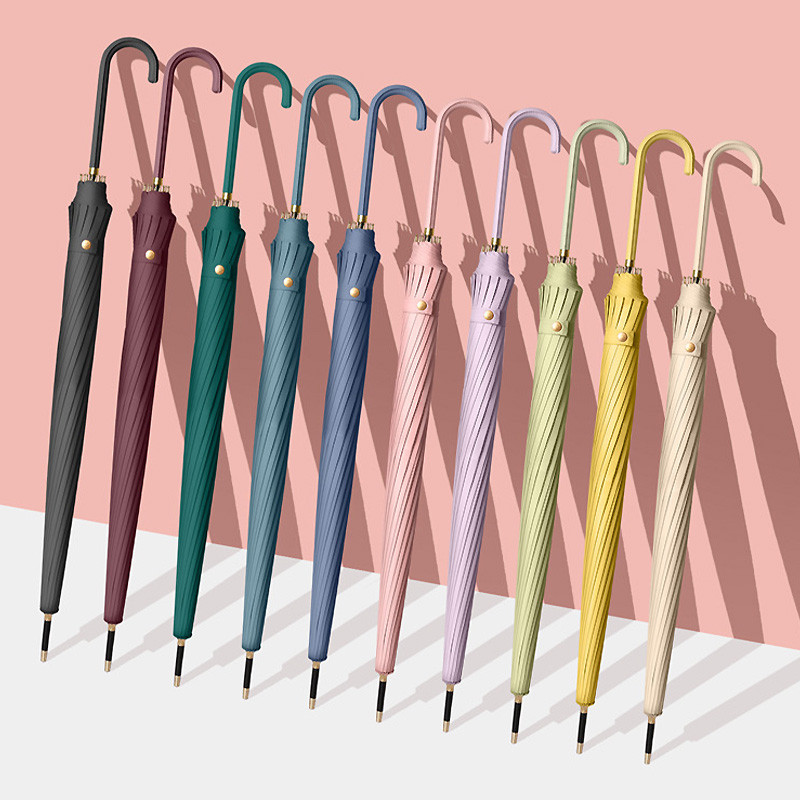 Large Size 16 Bones Foldable Umbrella Heavy Duty Curved Handle ...