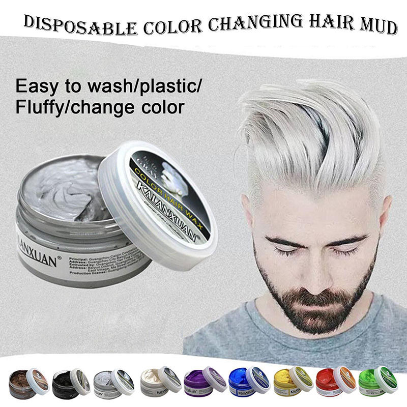 9 Color Fashion Temporary Color Dye Mud Salon Wax Hair Styling Dye ...