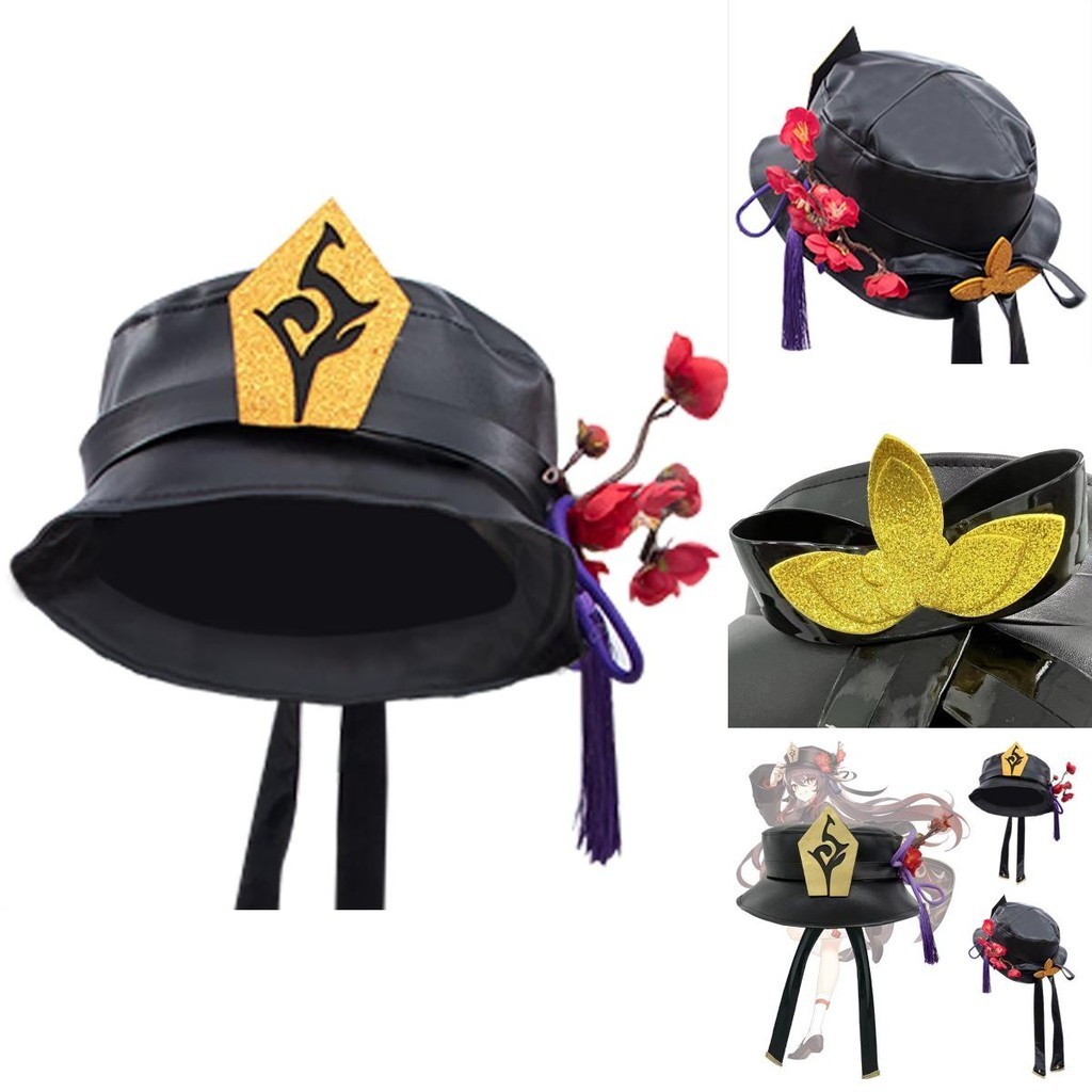 Handmade Cosplay Cotton Hat For Genshin Impact Hu Tao With Bow And ...