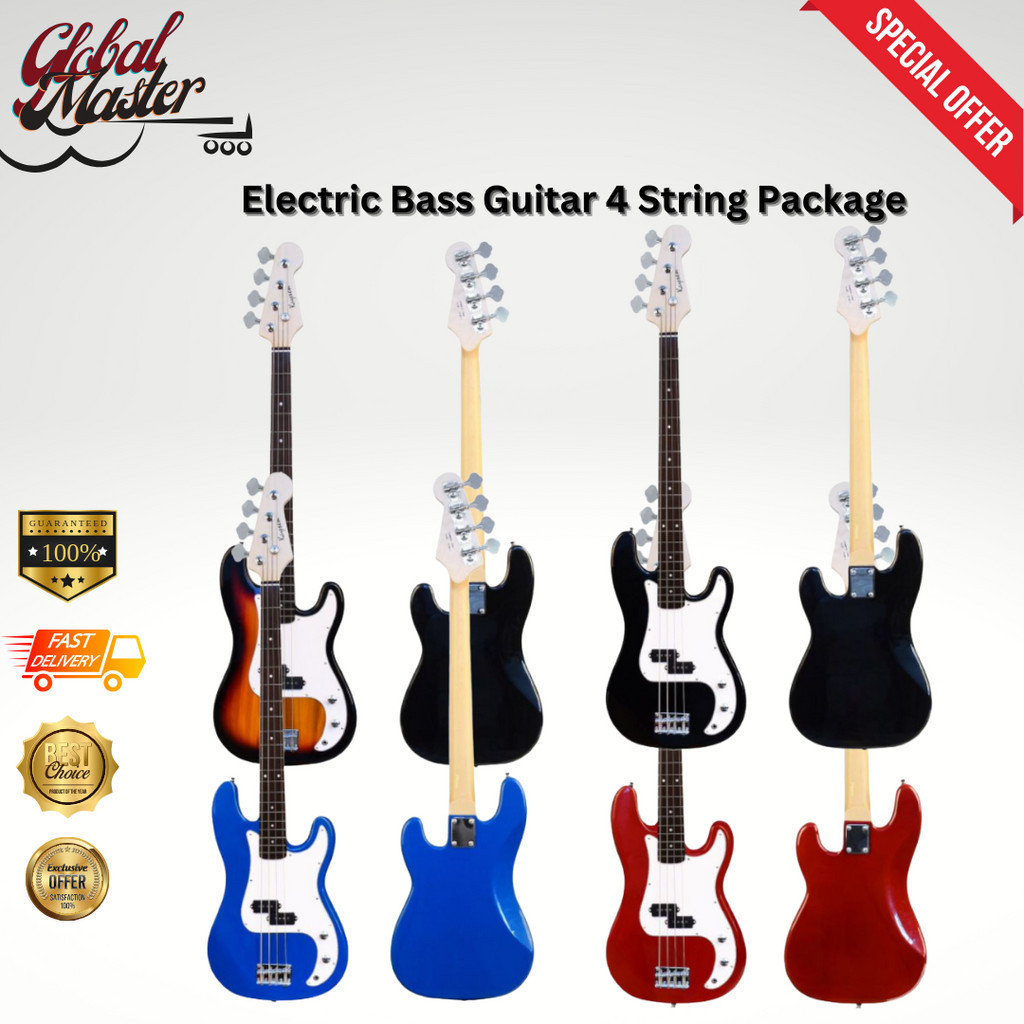 Electric Bass Guitar 4 String Package COMBO Set/ Bass Gitar/ Standard ...