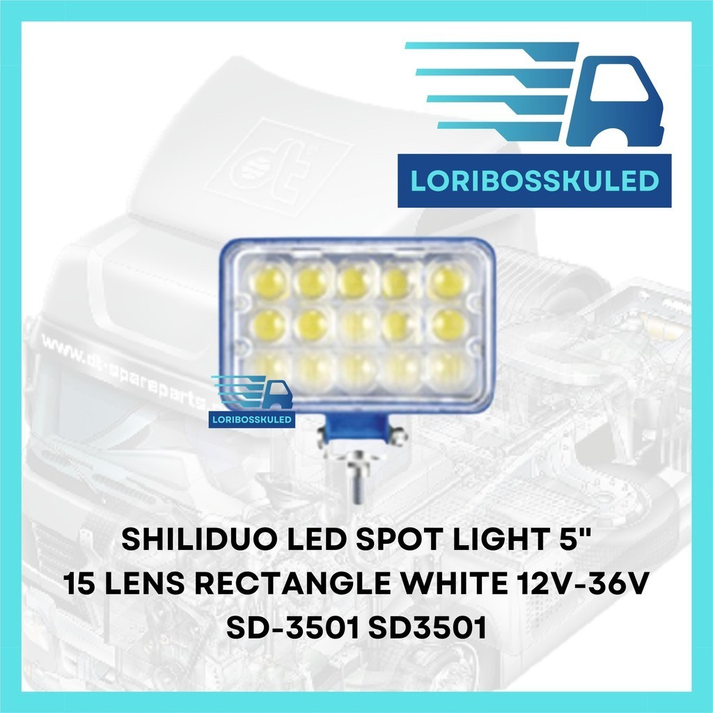 BOSSKU SHILIDUO LED Spot Light 5" 15 Lens Rectangle White 12V - 36V SD ...