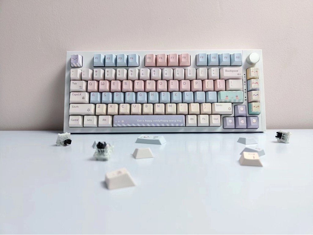 Happy Candy Keycaps 130+ Keys MOA Cherry Shape Keycaps PBT Dye ...