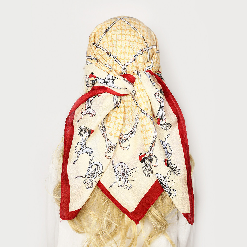 Cotton Square Scarf 88cm/35inch/90g Women Print Head Scarves Shawl ...