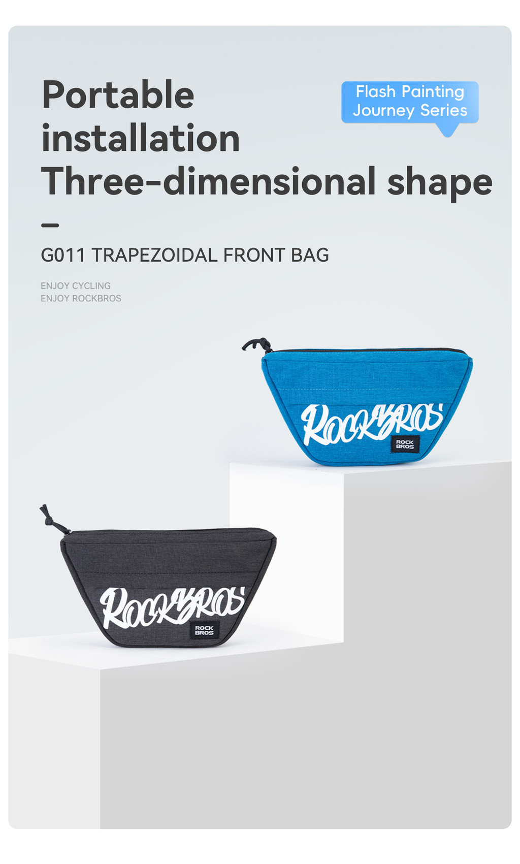 ROCKBROS Bicycle Folding Faucet Hanging Bag Trapezoidal Front Handle ...