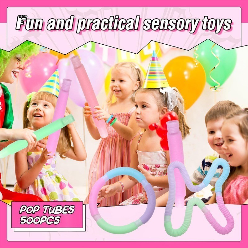 Colorful Luminous Pop Tubes - Stress Relieve Telescopic Tube - Funny ...