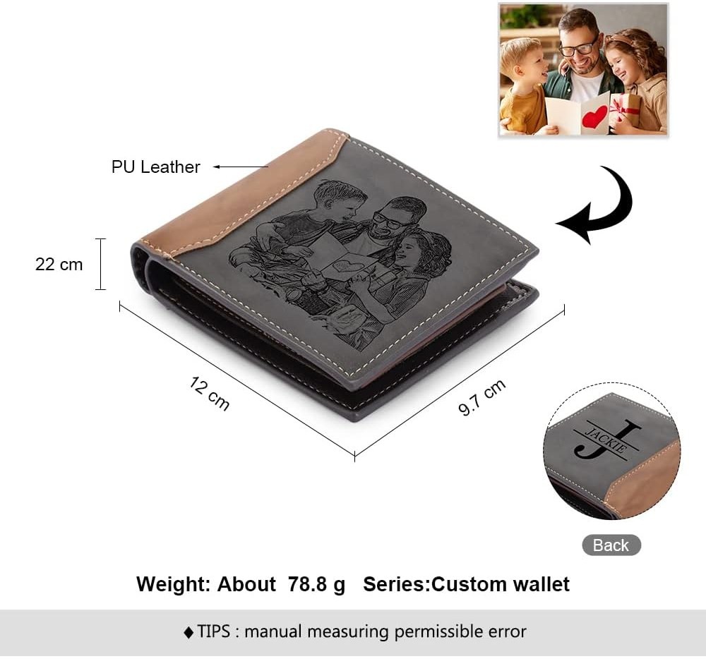 Gifts for Dad Personalized Custom Photo Wallets Engraved Picture ...